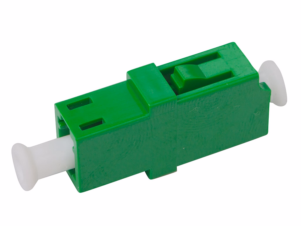 SC/UPC One Body Adapter, Simplex, Singlemode, Blue Body, Ceramic Alignment Sleeve, with Flange, Snap and Screw Mount, Metal Mounting Plate