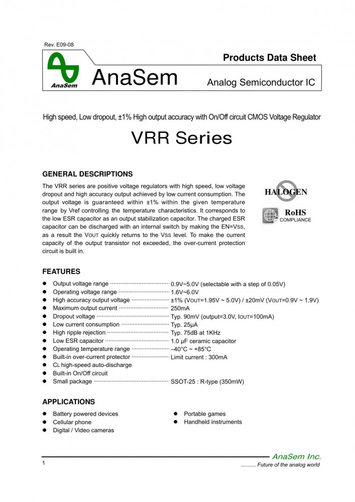 VRR Series datasheet page 2