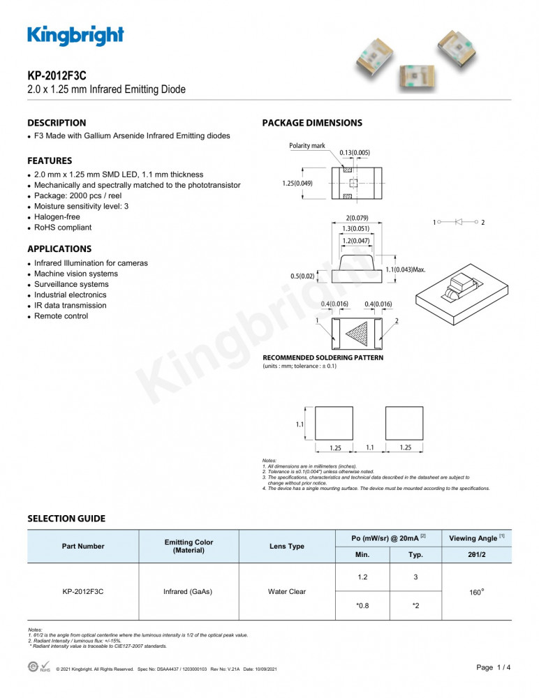 KP-2012F3C datasheet page 1