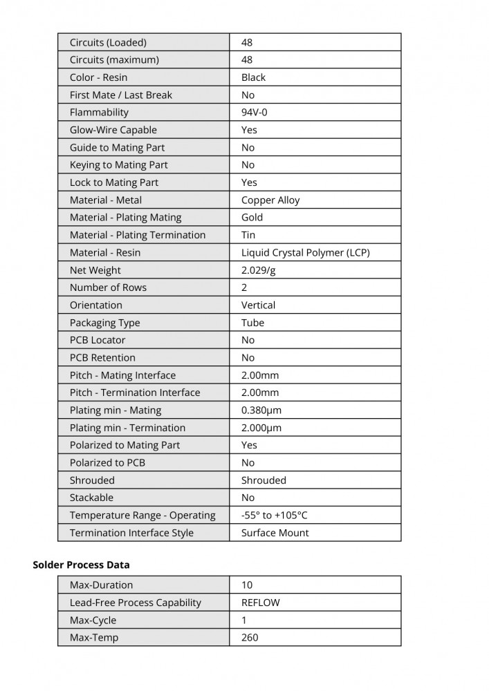 MOLEX Milli-Grid product specification page 3