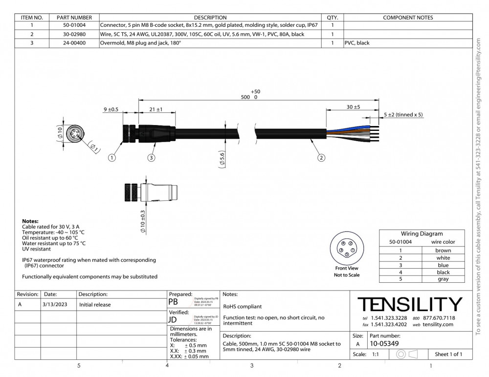 Technical drawing image for Tensility International model 10-05349