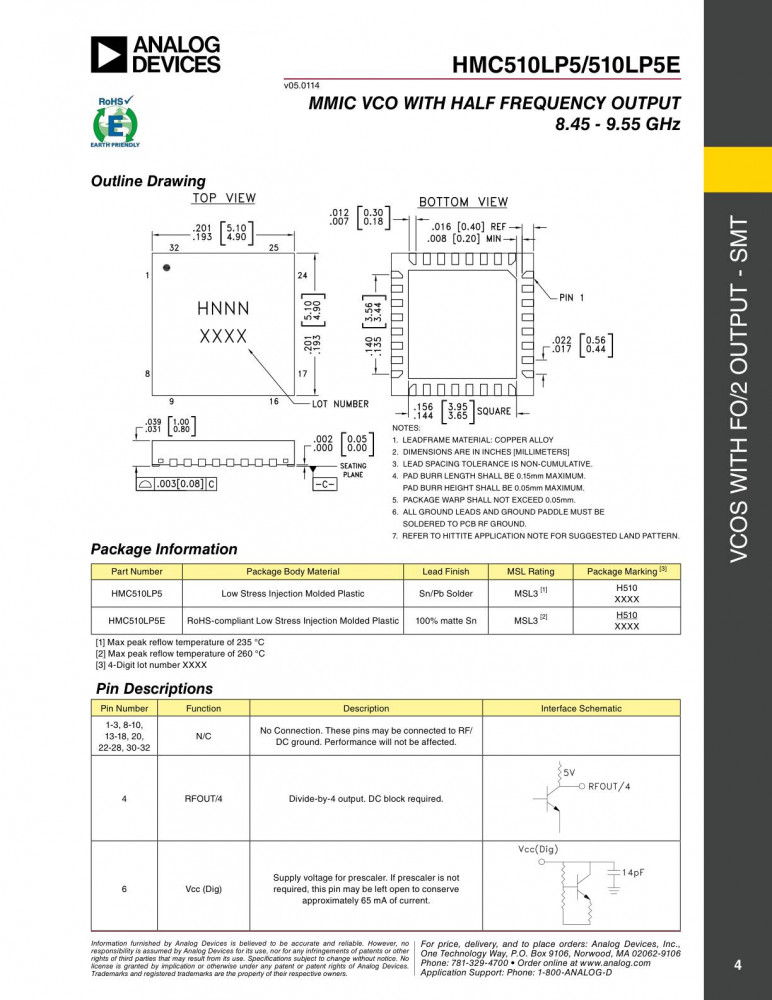 HMC510LP5E datasheet page 4
