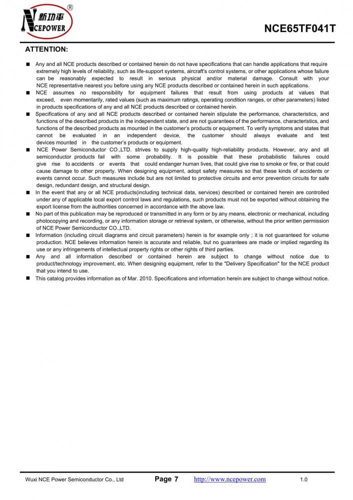 NCE65TF041T datasheet page 7