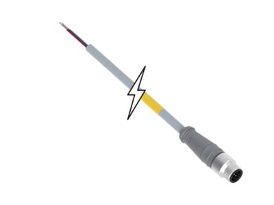DeviceNet Micro-Change Single-Ended, 5 Poles, A-Coded, Male (90°) to Pigtail, 0.50m (1.64') Length
