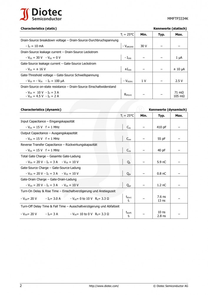 MMFTP3334K datasheet page 2