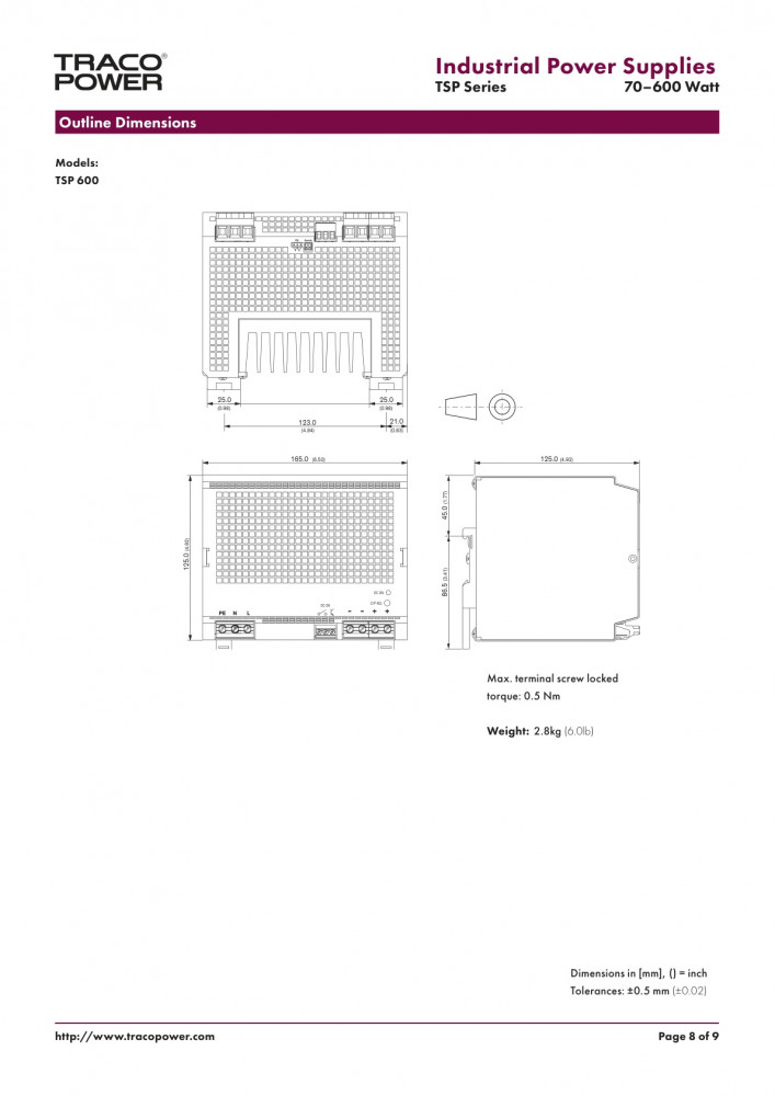TSP series datasheet page 8