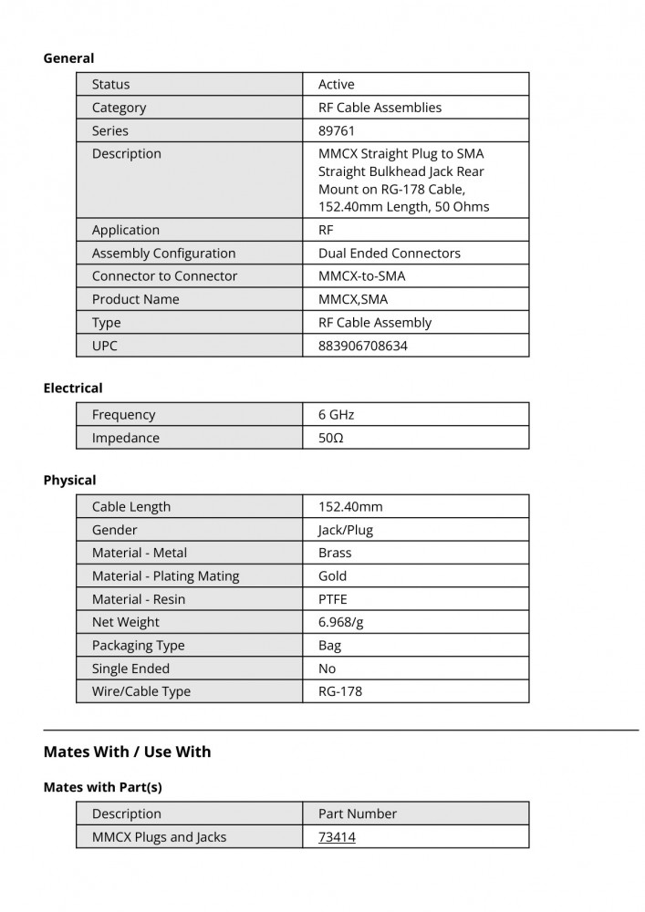 MOLEX 897616800 drawing, page 2