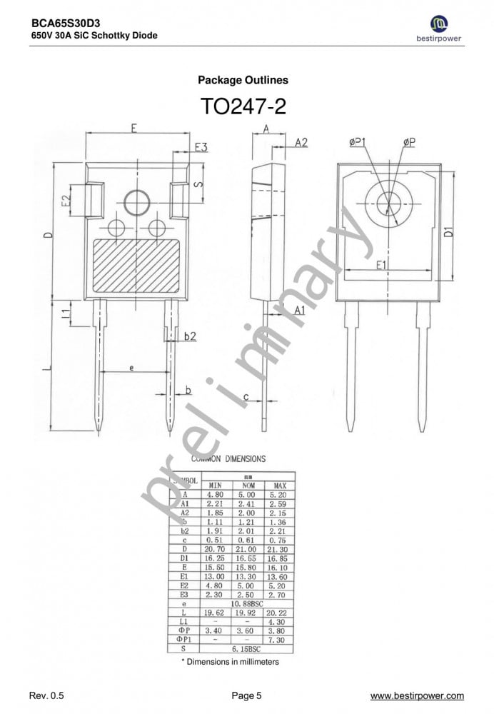 BCA65S30D3 datasheet page 5