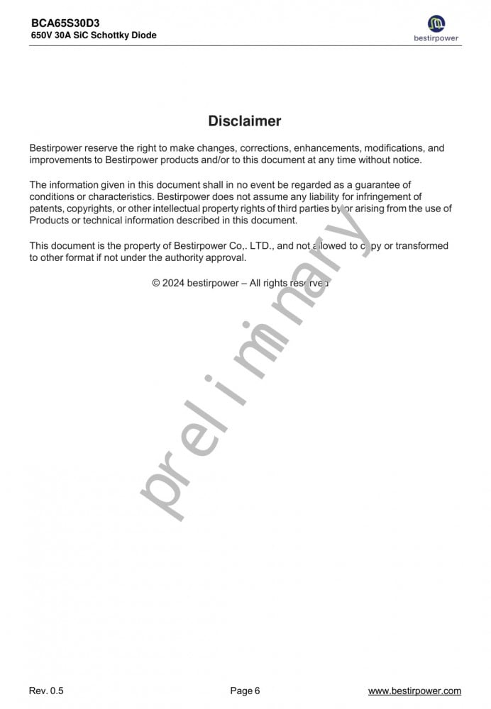 BCA65S30D3 datasheet page 6