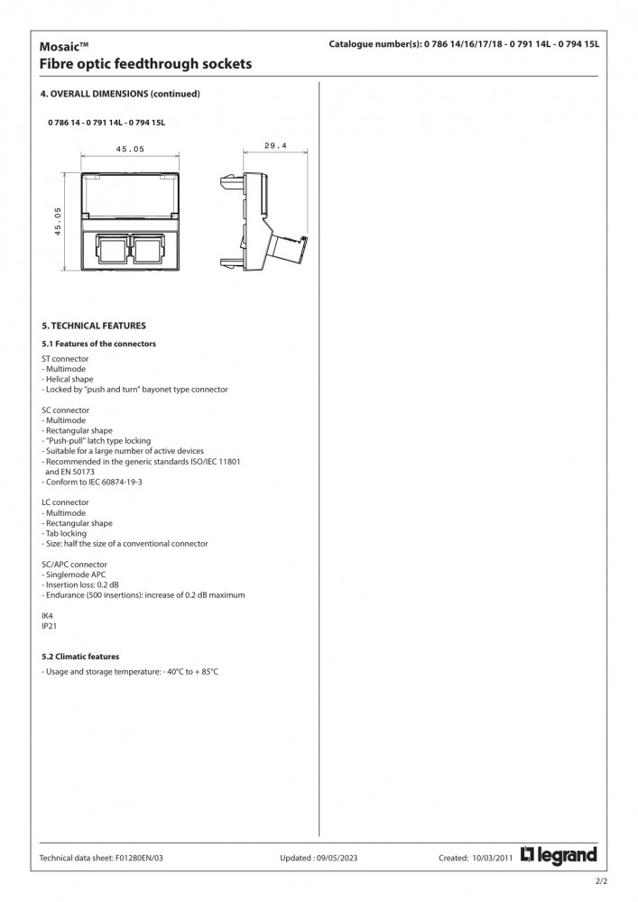 Legrand 0 786 18 technical document page 2