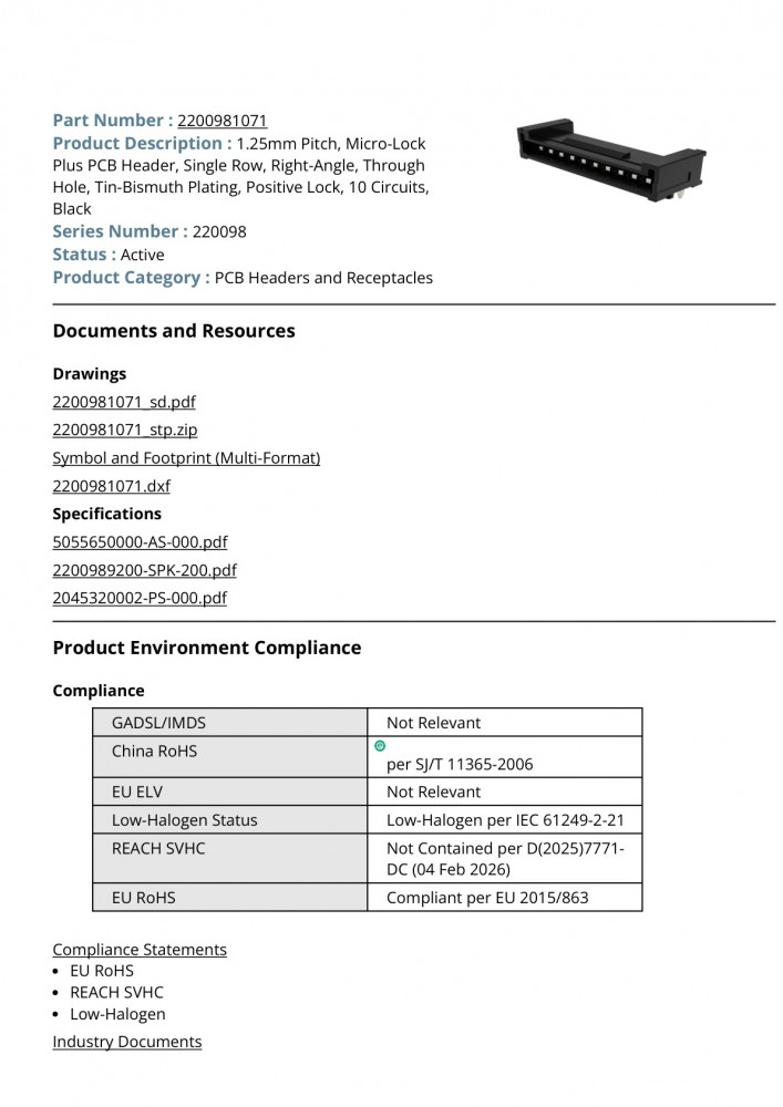 2200981071 technical documentation, page 1