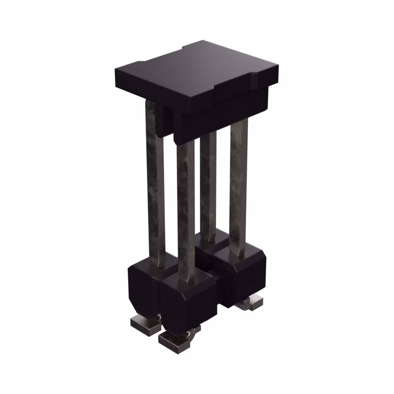 MX150 Dual Row Header, Vertical, 4 Circuits, Surface Mount, 1.5µm Matte Tin (Sn) Plating, 15.60mm Mating Pin Length, with Pick and Place Cap for sale