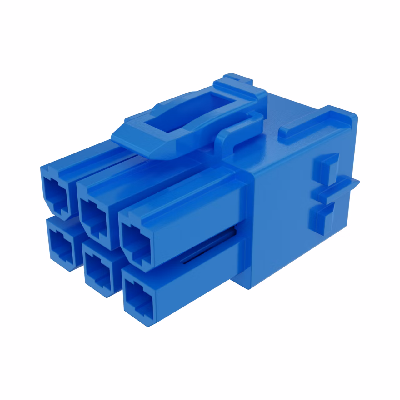 Mega-Fit ColorLock Tangless TPA-Capable Receptacle Housing, Dual Row, 6 Circuit, UL 94V-0, Glow-Wire Capable, Blue for sale