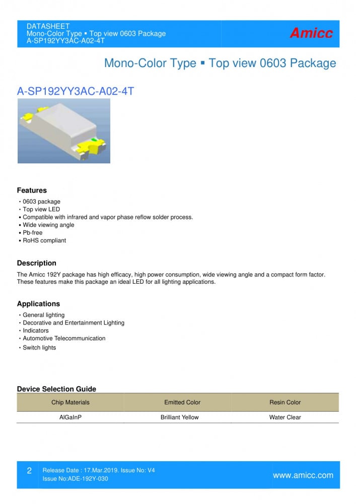 A-SP192YY3AC-A02-4T datasheet page 2