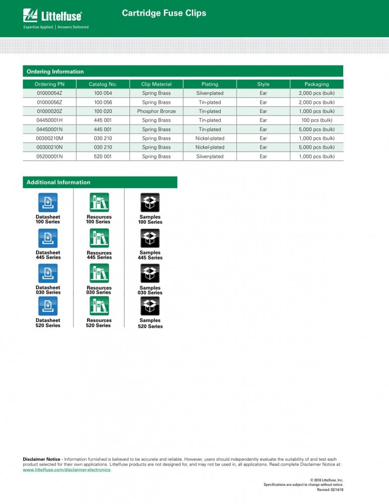 Littelfuse 00300210N technical document page 2