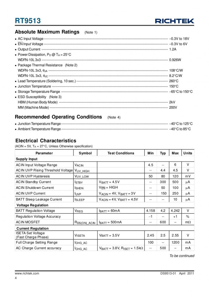 RT9513 datasheet page 4