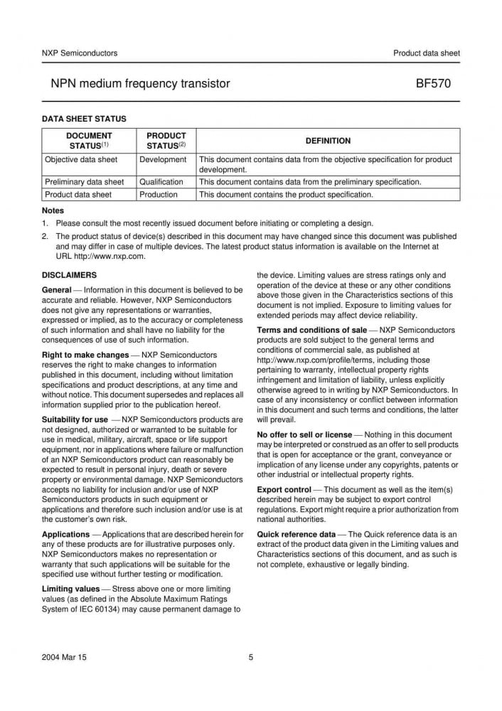 BF570 datasheet page 6