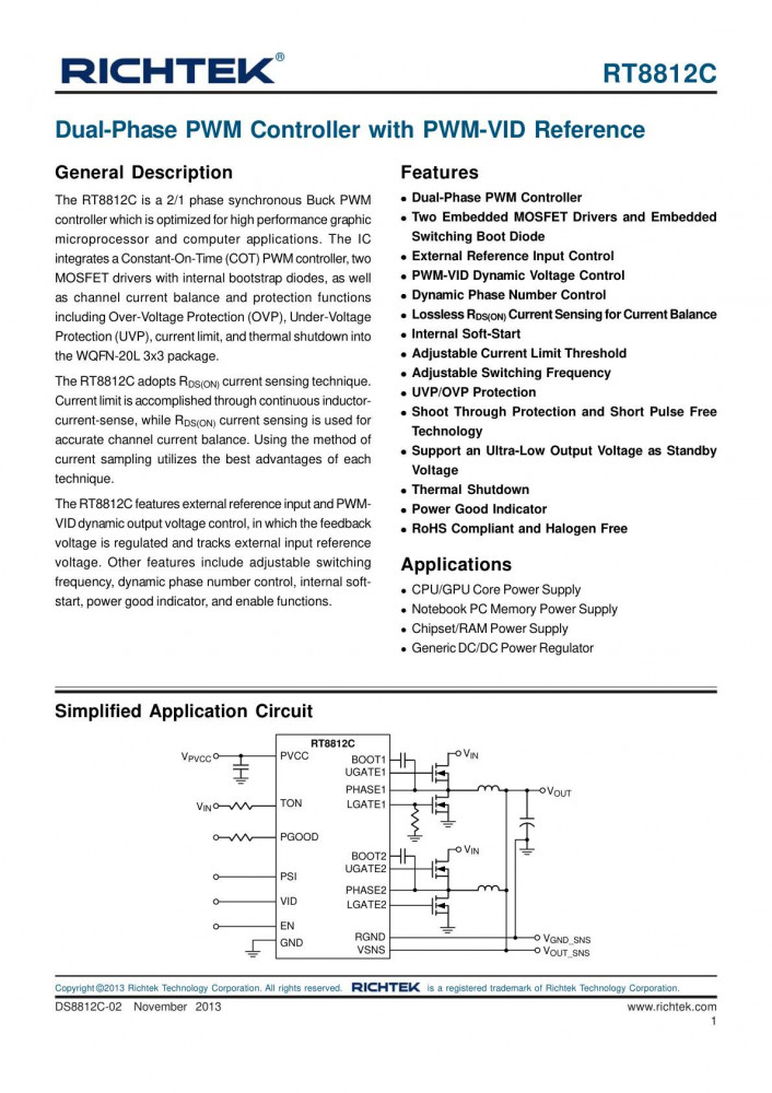 RT8812C datasheet page 1
