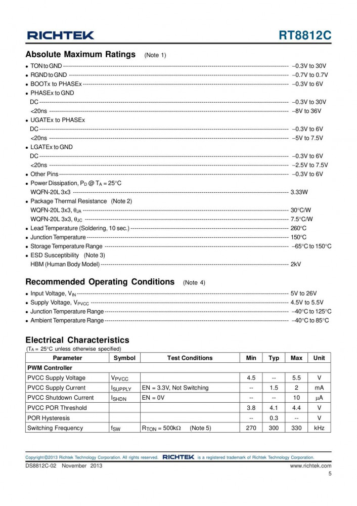 RT8812C datasheet page 5