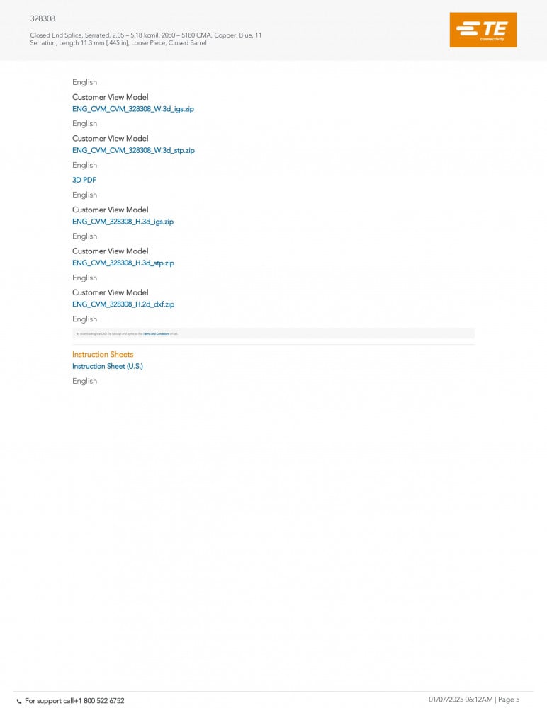TE Connectivity 328308 technical document page 5