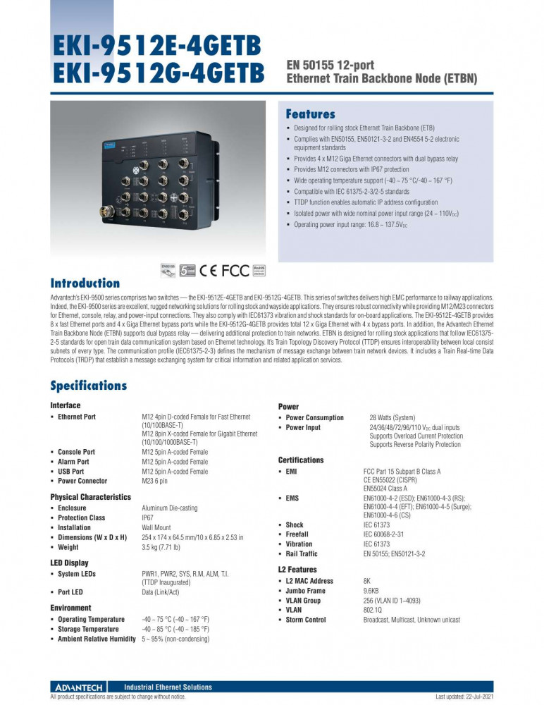 EKI-9512E-4GETB technical document, page 1