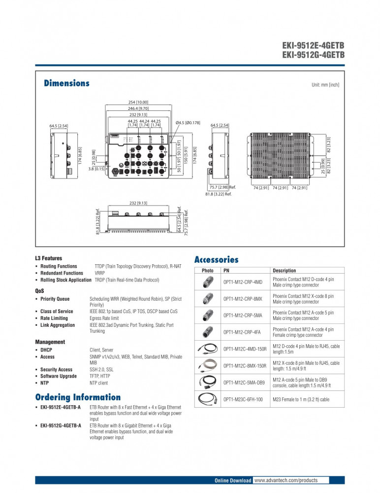 EKI-9512E-4GETB technical document, page 2