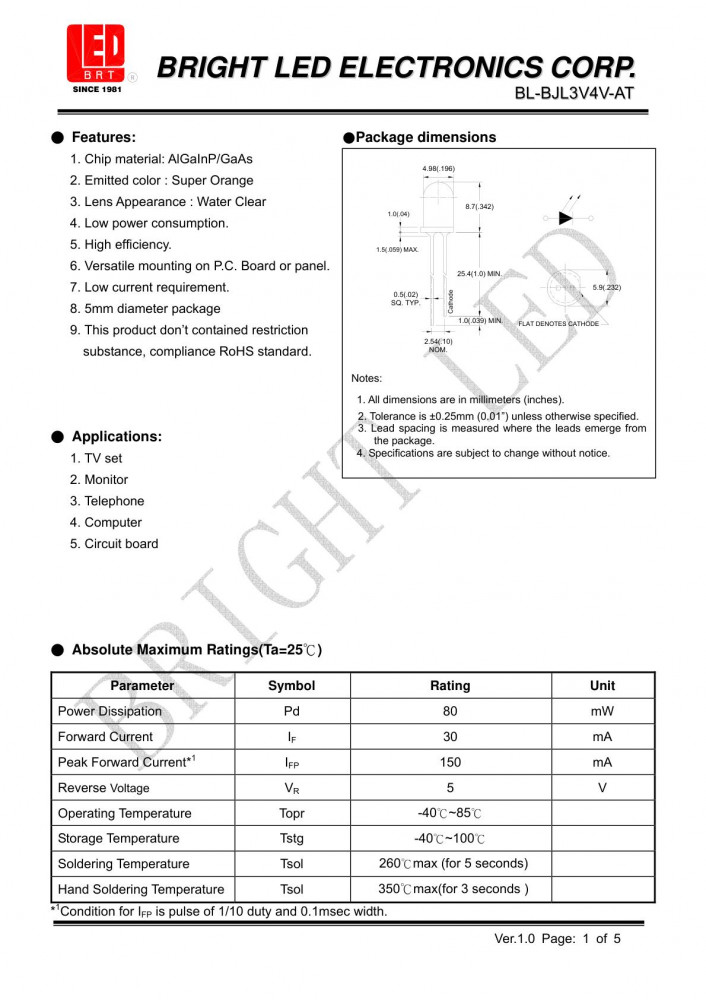 BL-BJL3V4V-AT datasheet page 1