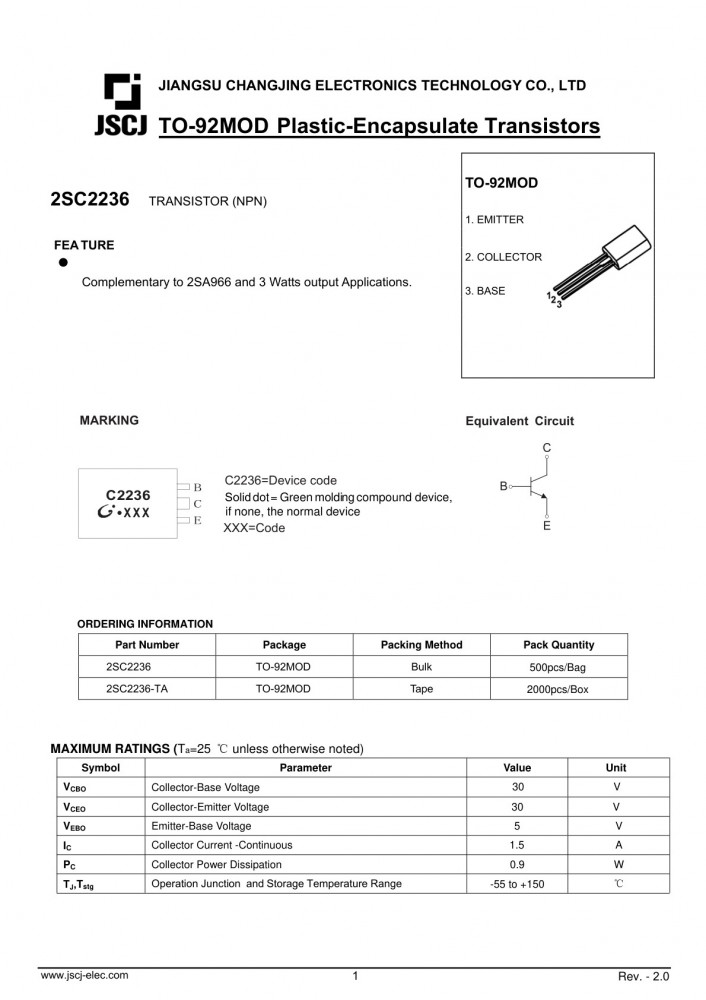 2SC2236 datasheet page 1