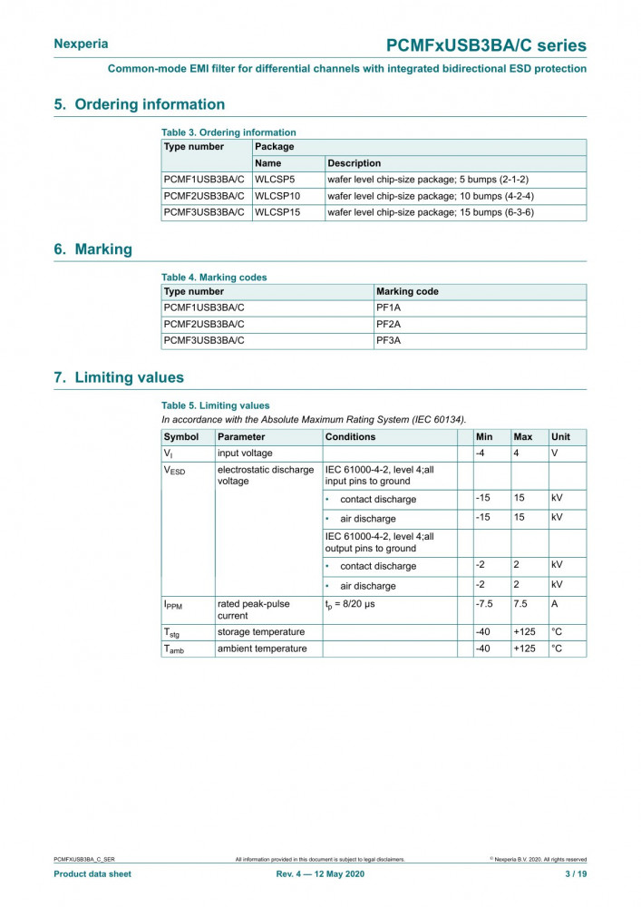 PCMF1USB3BA/C datasheet page 3