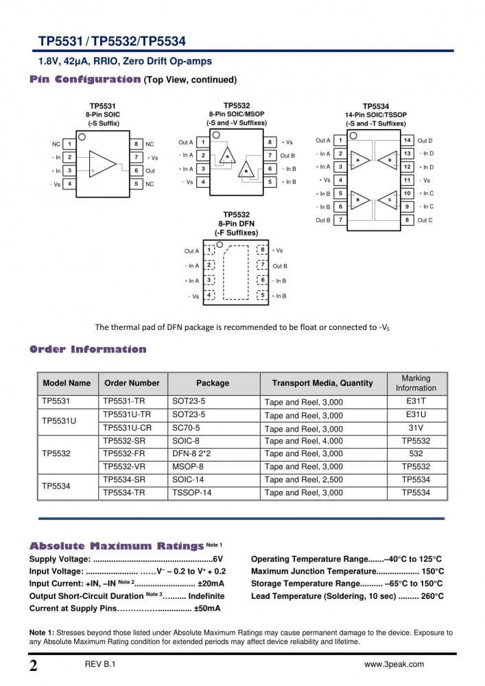 TP5534 datasheet page 2