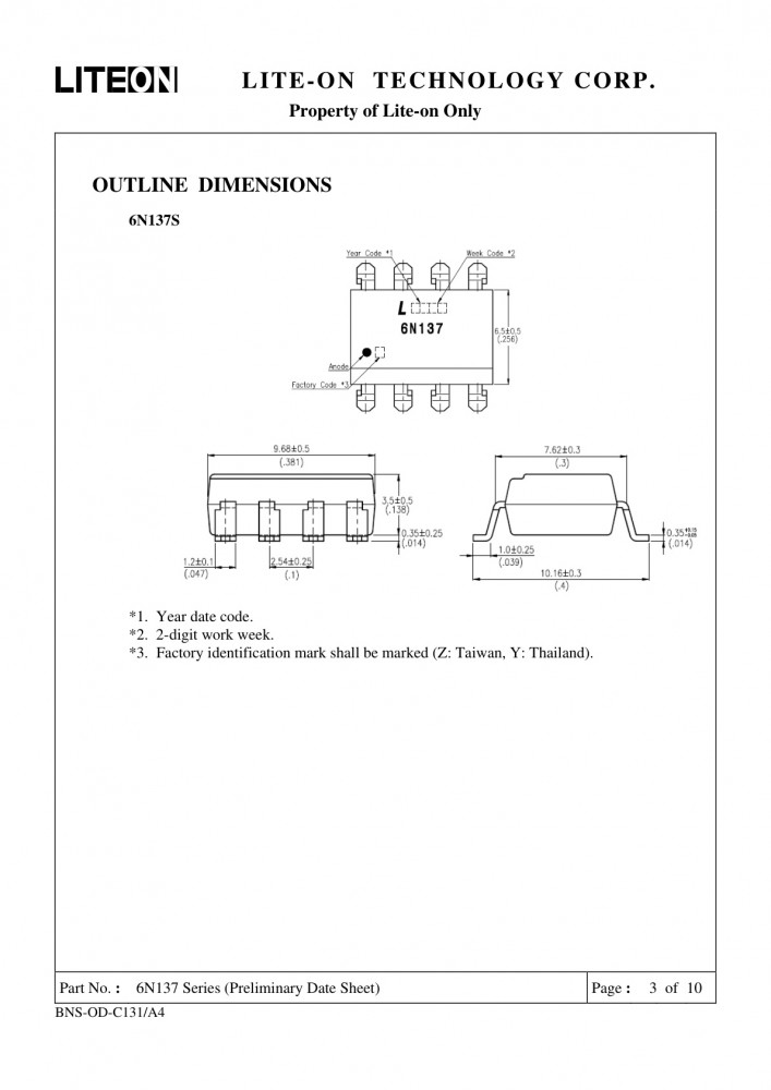 6N137 datasheet page 3