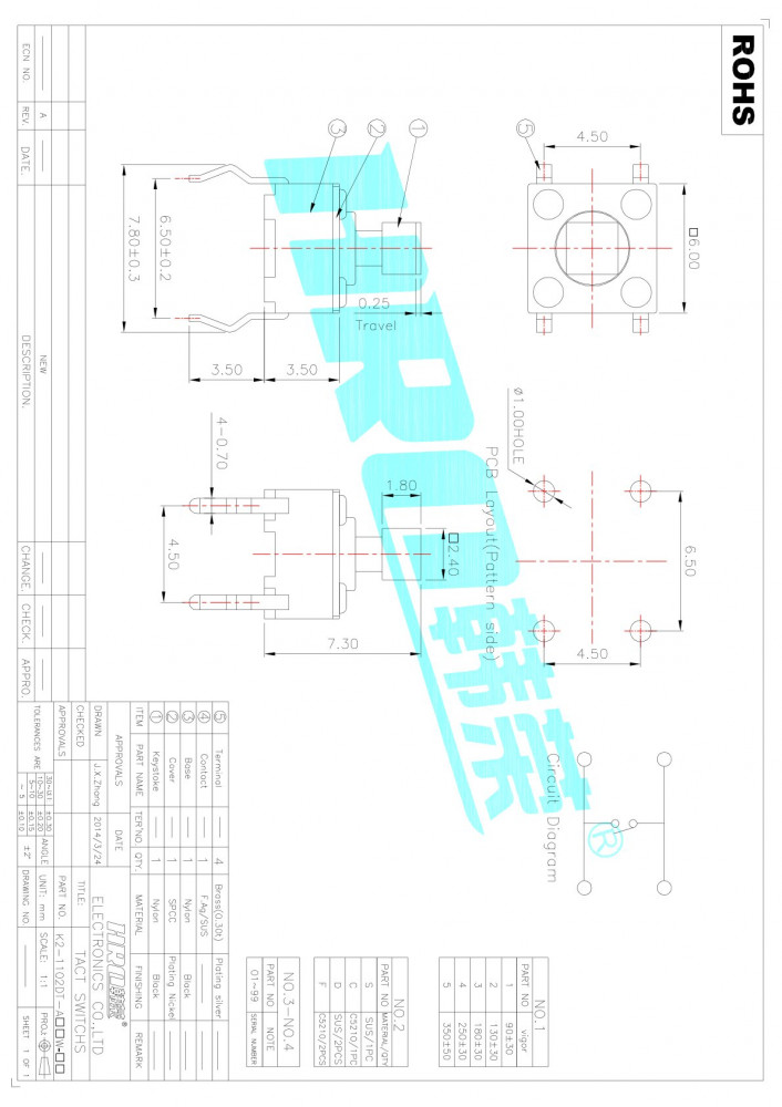 K2-1102DT-A4SW technical drawing preview
