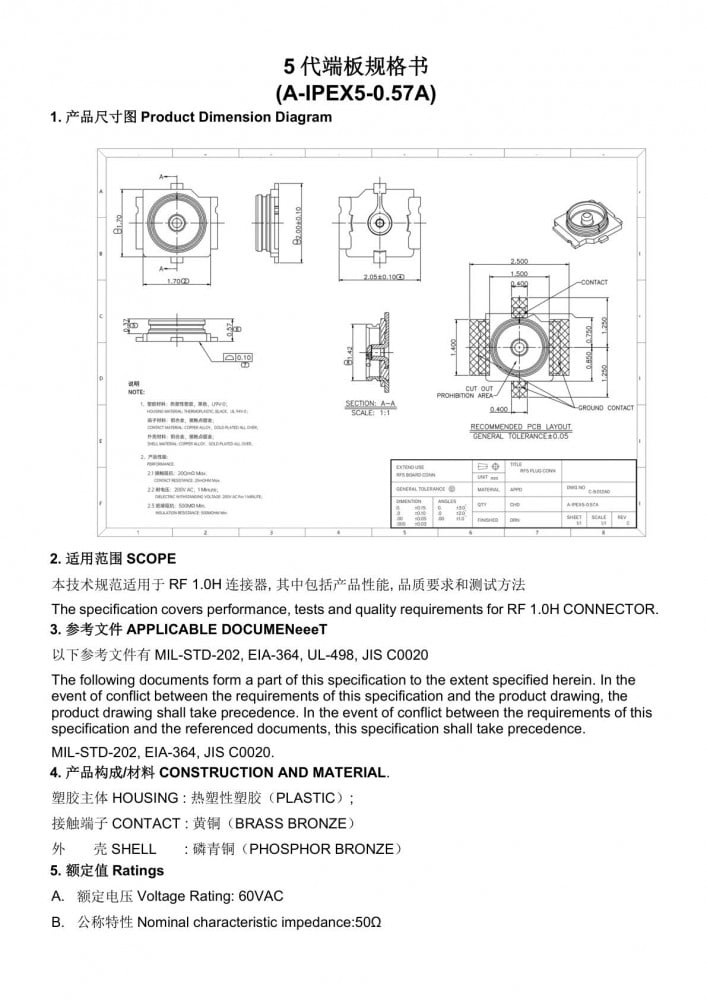 A-IPEX5-0.57A datasheet page 1