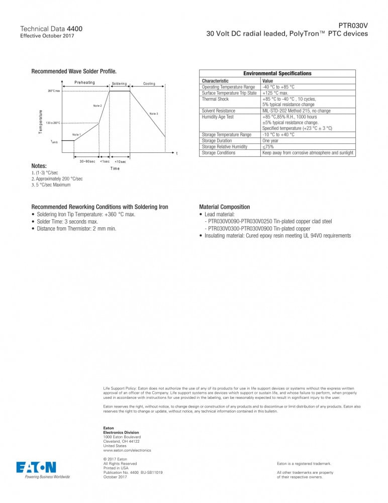 EATON PTR030V0800 technical document page 4