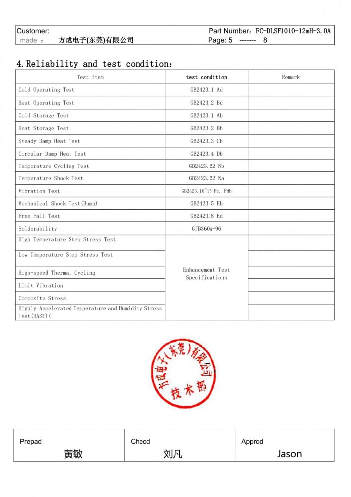 DLSF1010-12mH-L-S approval specification page 5