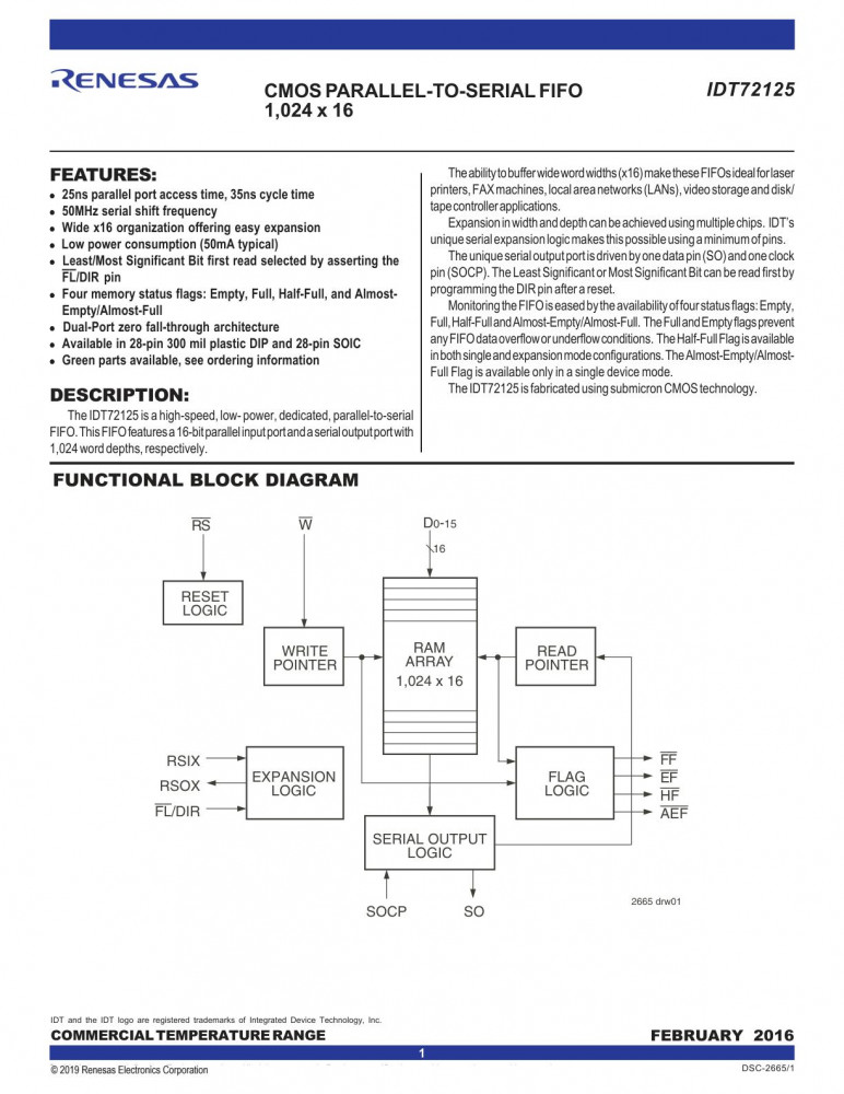 72125L25TPG datasheet page 1