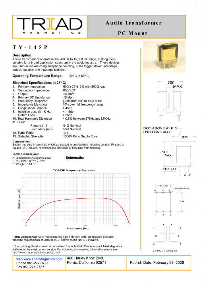 TY-145P technical document page