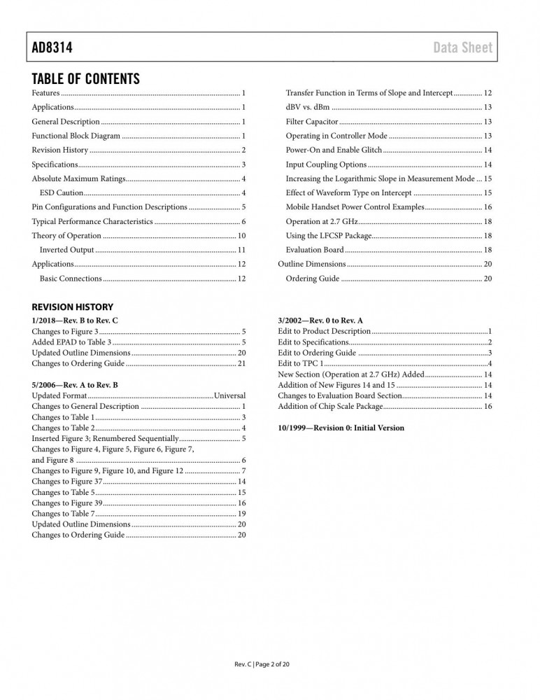 AD8314 datasheet page 2