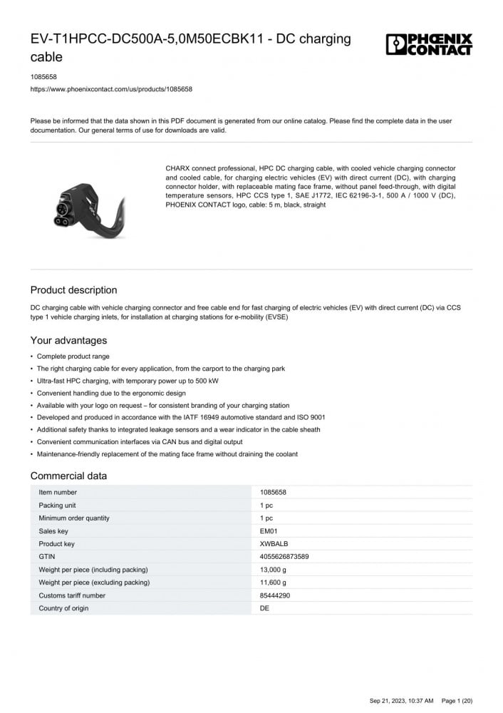Phoenix Contact 1085658 document page 1