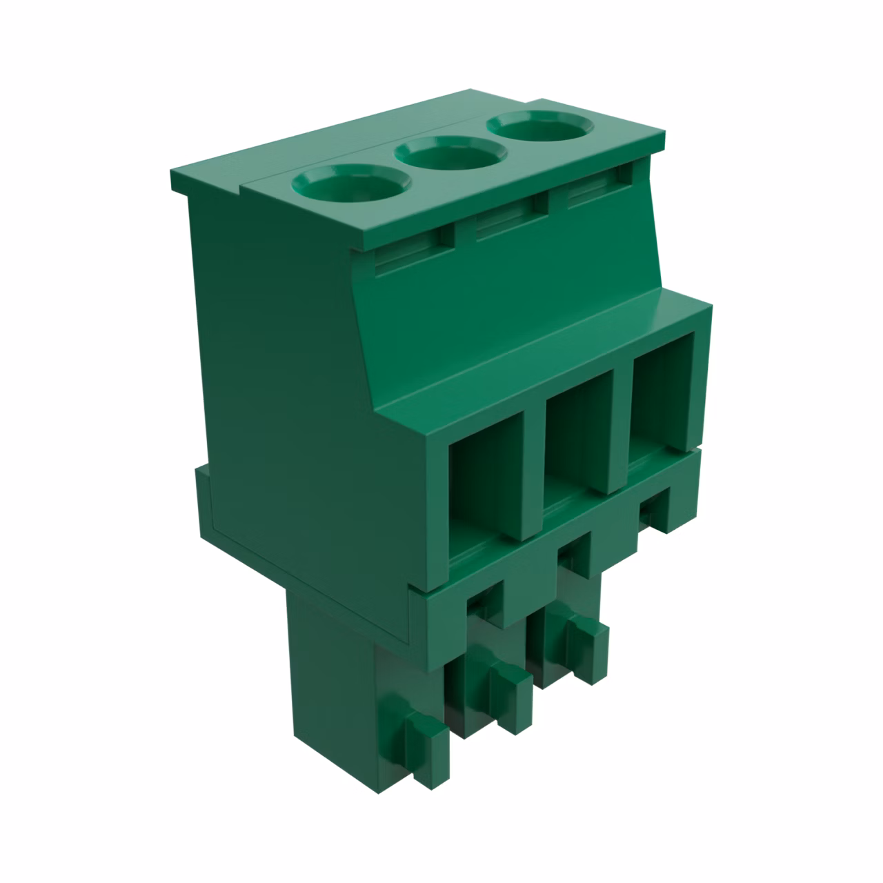 3.81mm Pitch Eurostyle Vertical Plug, Front Wire Entry, Green Housing, Gold (Au) Plated, 3 Circuits for sale