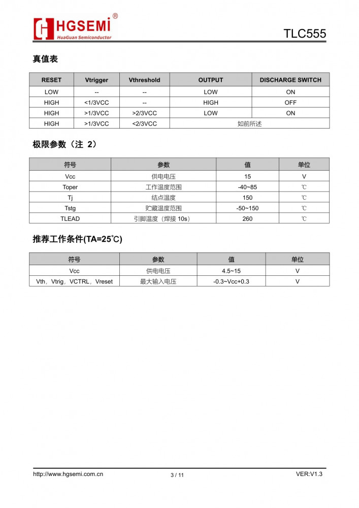 TLC555M/TR datasheet page 3