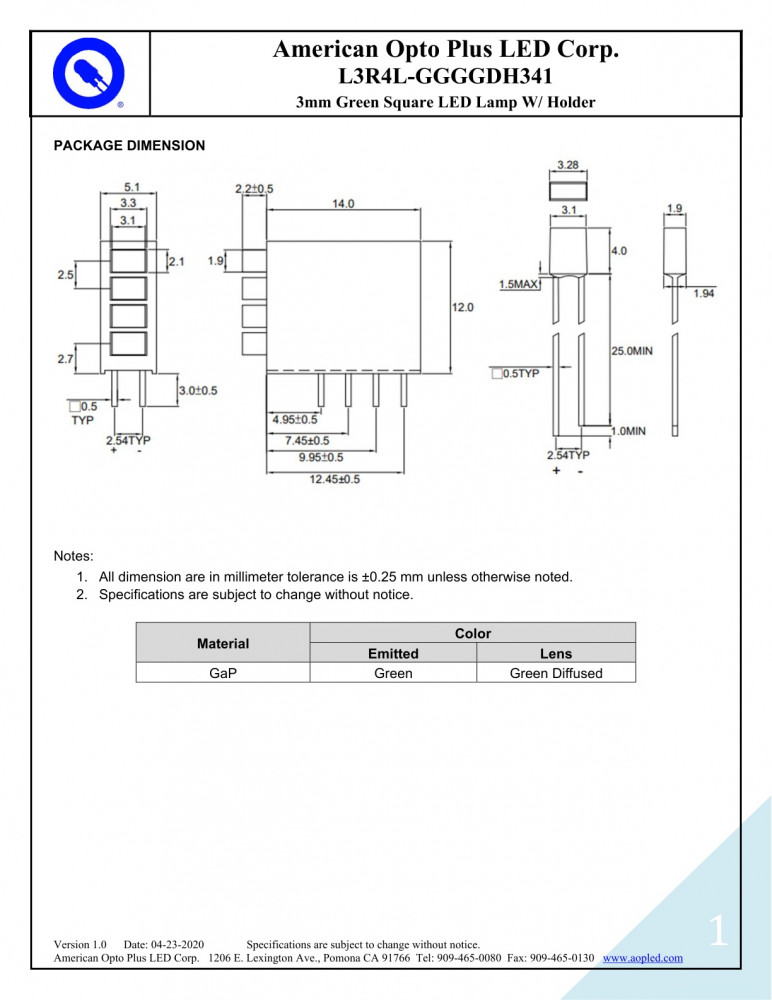 L3R4L-GGGGDH341 datasheet page 1
