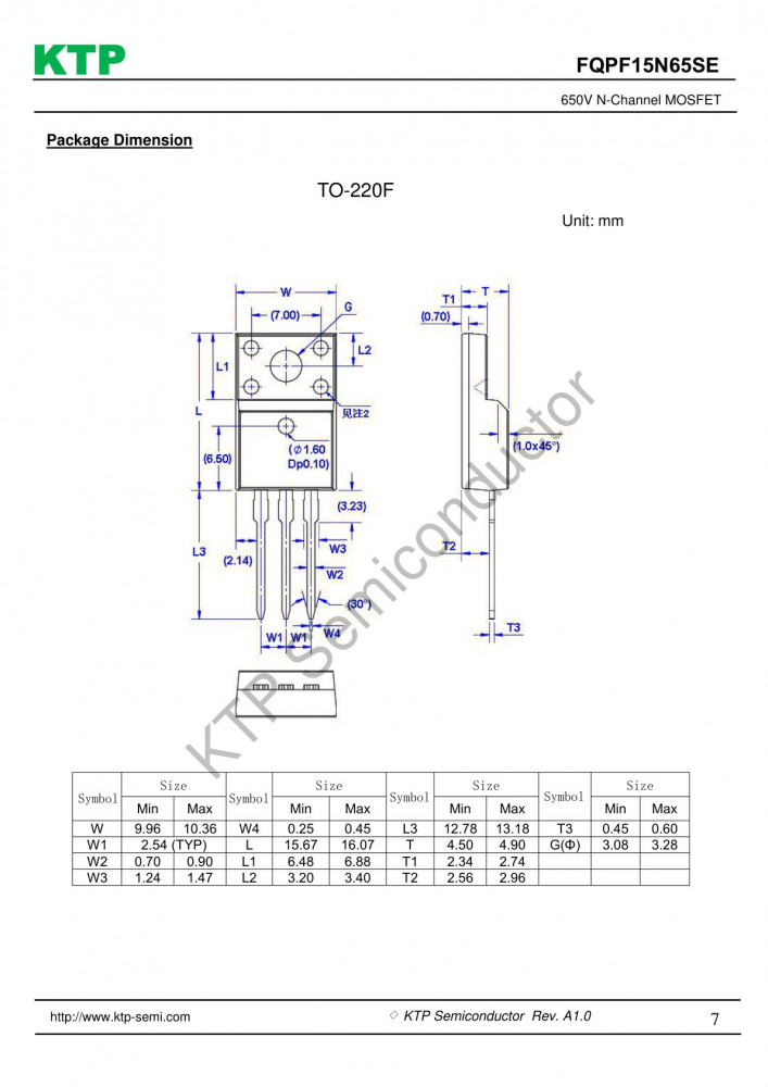 FQPF15N65SE datasheet page 7