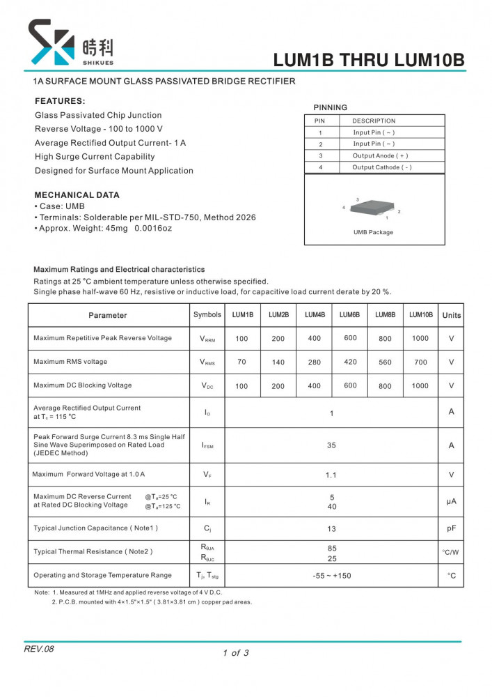 LUM6B datasheet page 1