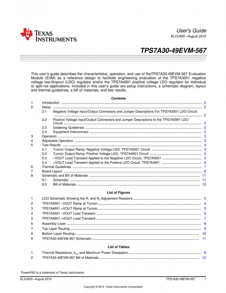 TPS7A30-49EVM-567 document page 1