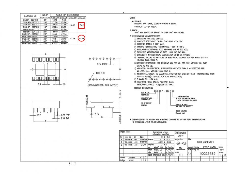 IC-16P technical drawing page 1