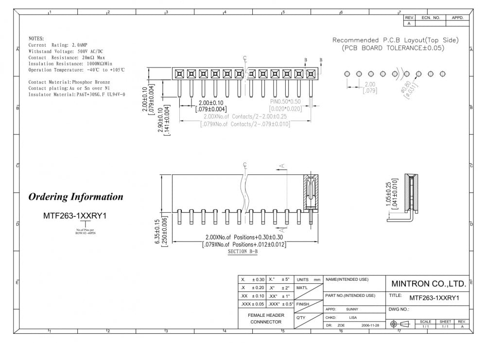MTF263-106RY1 technical document page