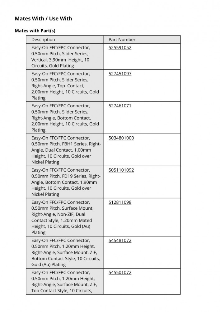 MOLEX 151200101 technical document preview, page 3