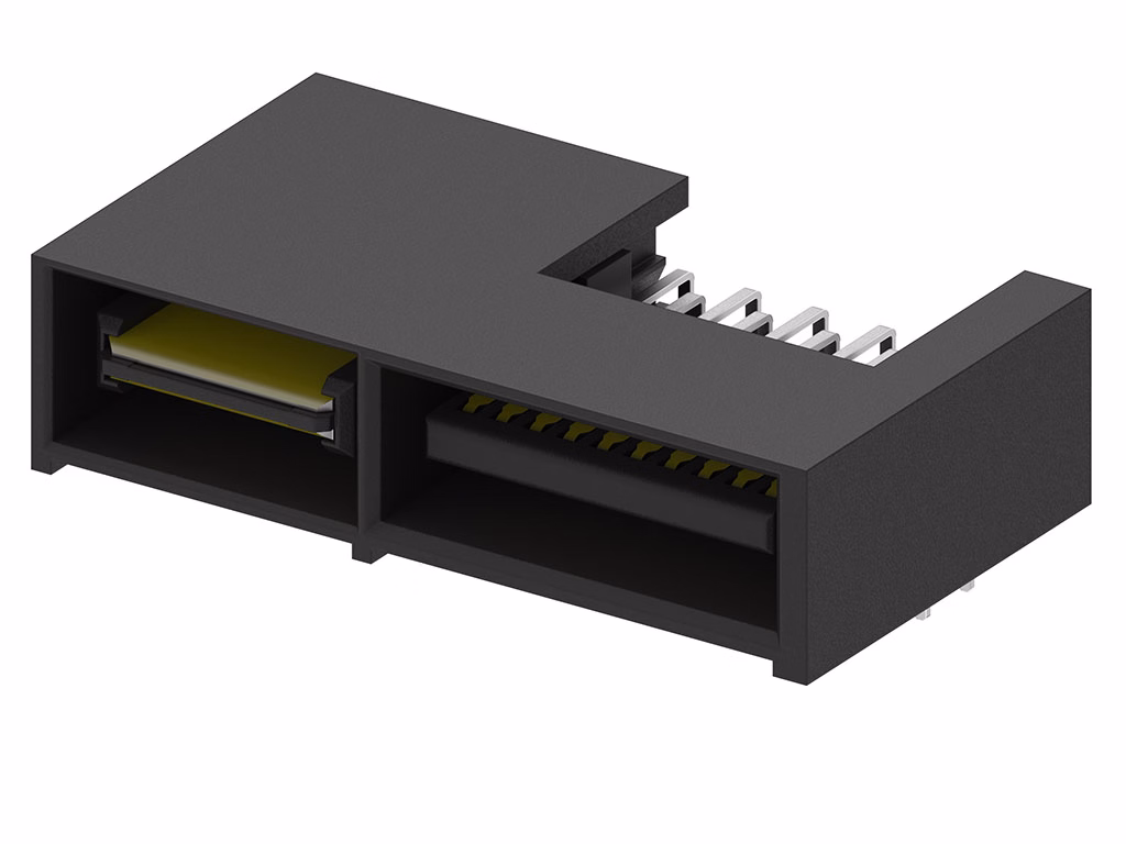 EXTreme LPHPower Plug, Right-Angle, 10 Power Contacts, 20 Signal Contacts, Select Gold (Au) Plating, for 3.18mm Thick PC Board, with Press-fit Plastic Pegs
