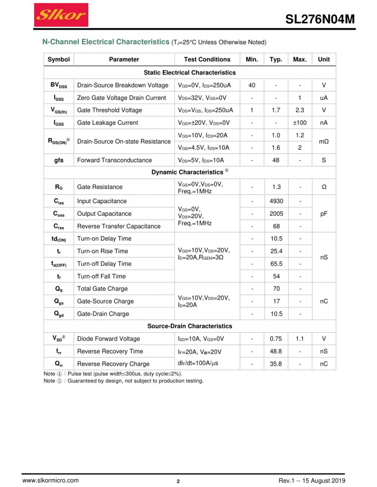 SL276N04M datasheet page 2